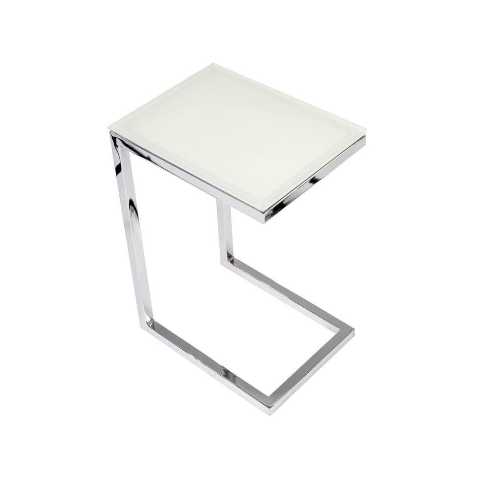 Kube Import Glass and Chrome Safari Cee Side Table | Shop Vanillawood